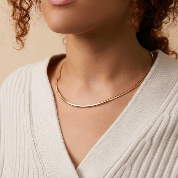 SOLD Vintage Flat Gold Collar - Fewer Finer