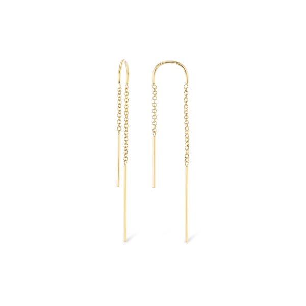 Thread Through Chain Earrings - Fewer Finer